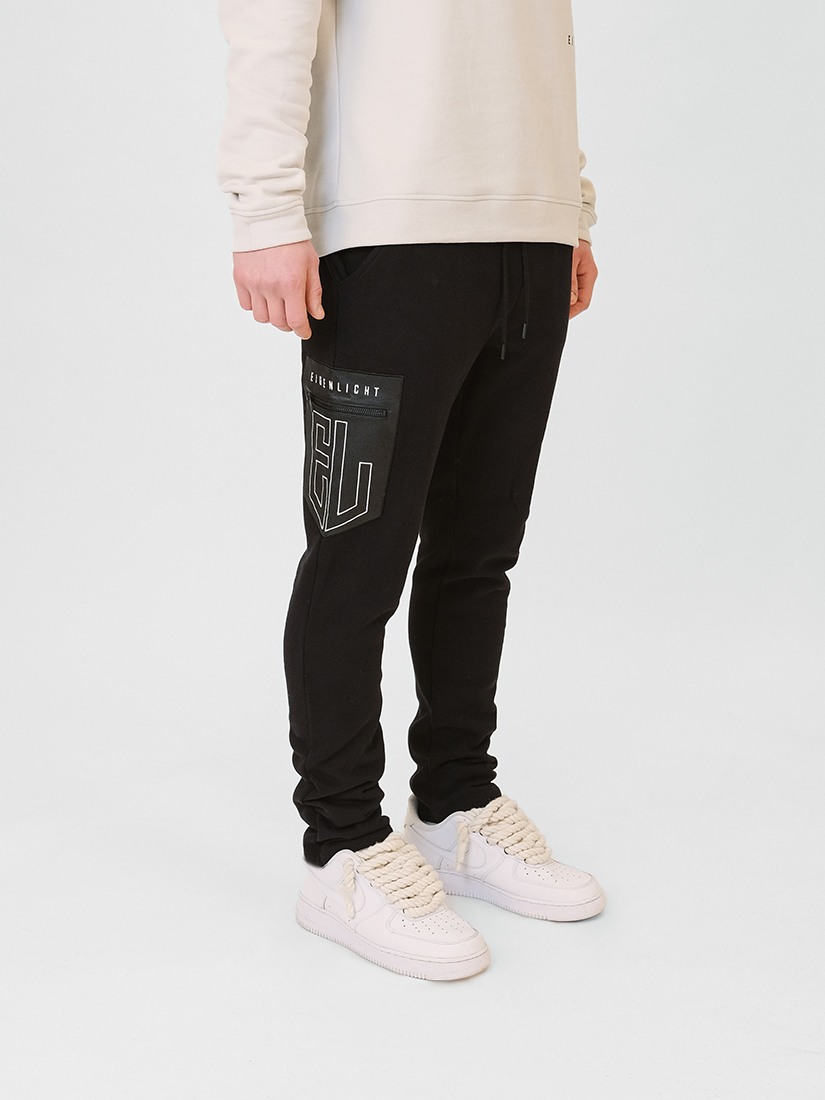 Jogger Pants Leather Pocket black - eigenlicht